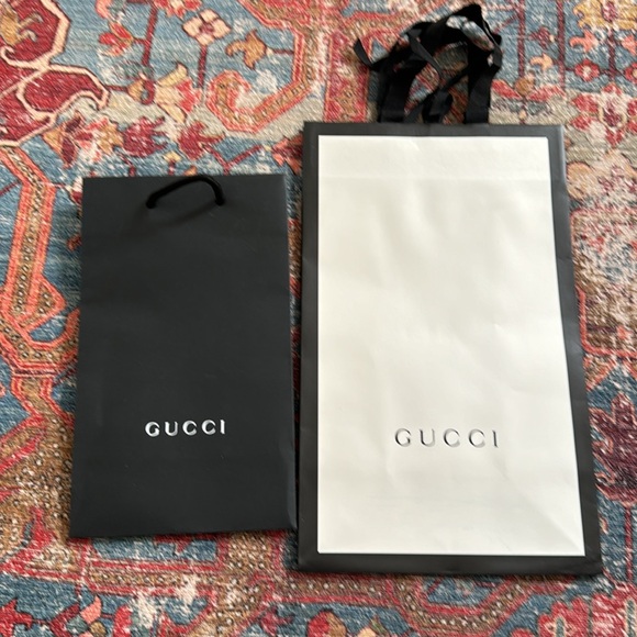 Gucci | Bags | Gucci Shopping 2 Bags Small Black White Two Tone | Poshmark